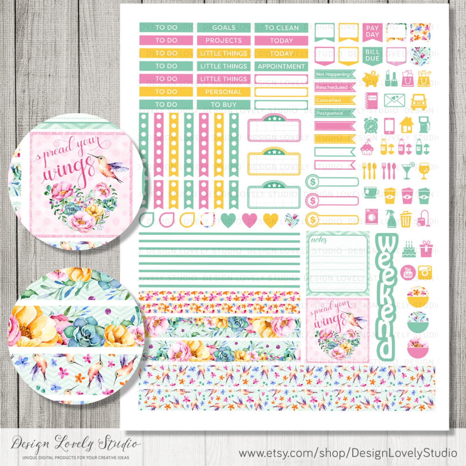 Mini Happy Planner Stickers Printable Happy Planner Stickers - Etsy