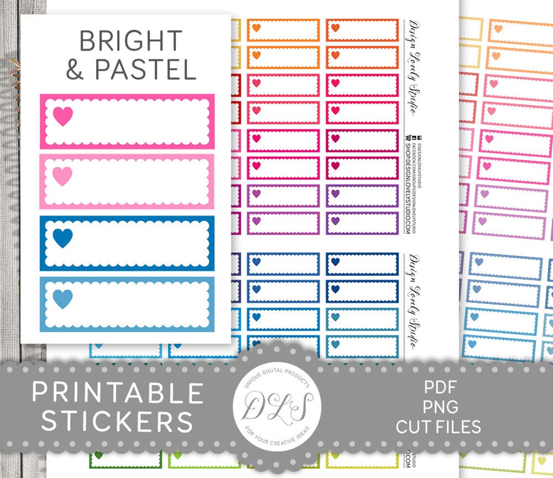 HEADER Planner Stickers, Multicolor Header Planner Stickers, Printable ...