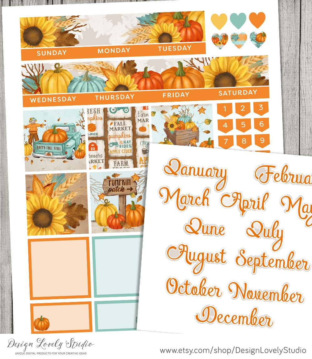 Big Happy Planner Fall Monthly Stickers Kit Fall Monthly Kit - Etsy
