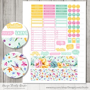 May Monthly Kit, May HAPPY PLANNER Stickers, Mambi Stickers May ...