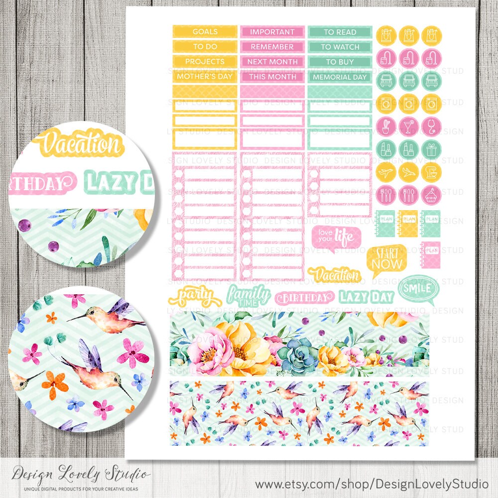 May Monthly Kit, May HAPPY PLANNER Stickers, Mambi Stickers May ...