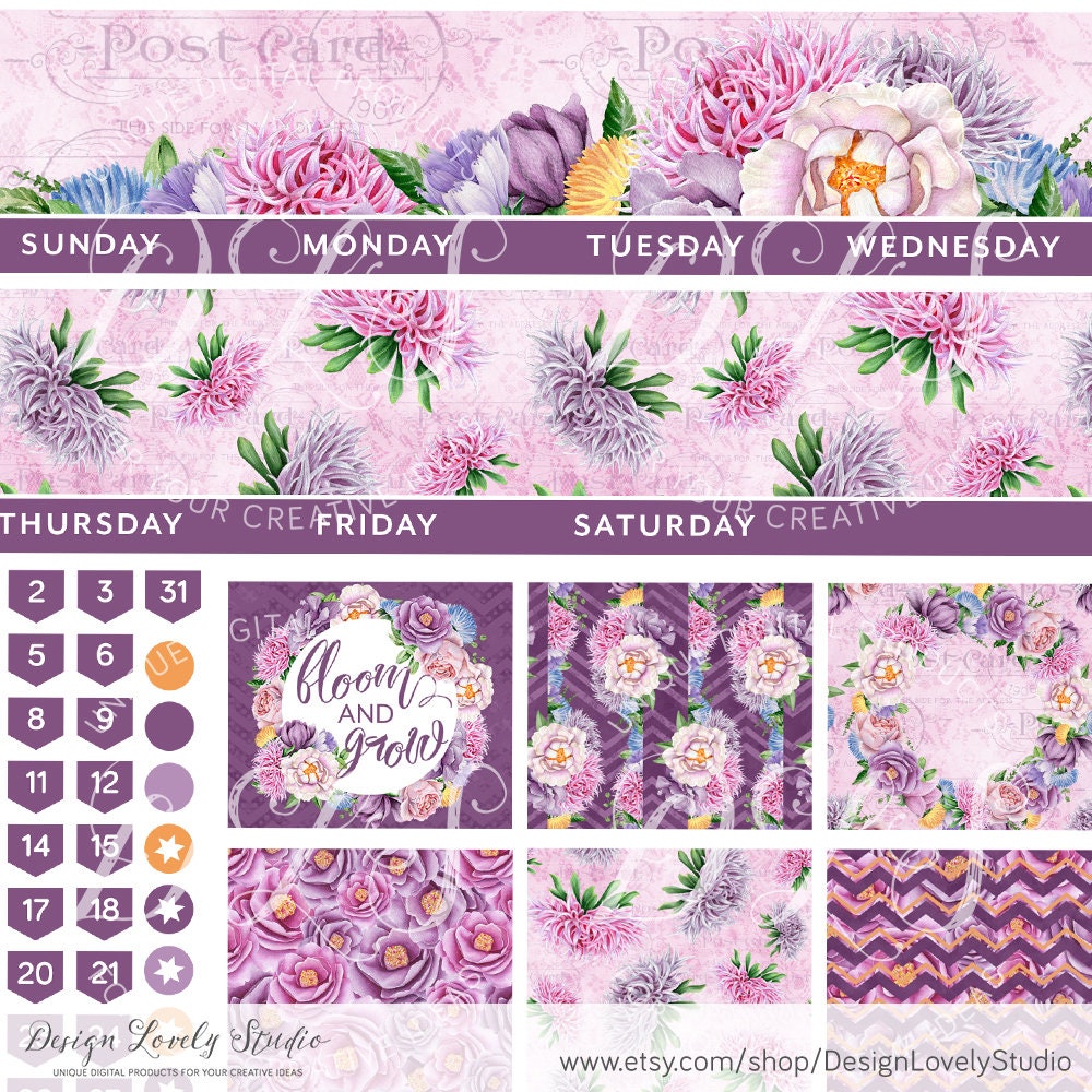 Printable Monthly Planner Stickers Monthly Stickers | Etsy