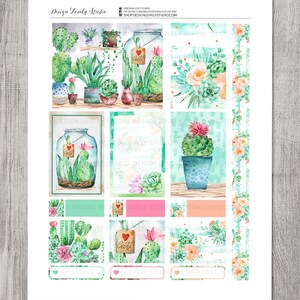PRINTABLE CACTUS Planner Stickers, Houseplants Planner Stickers, Big ...
