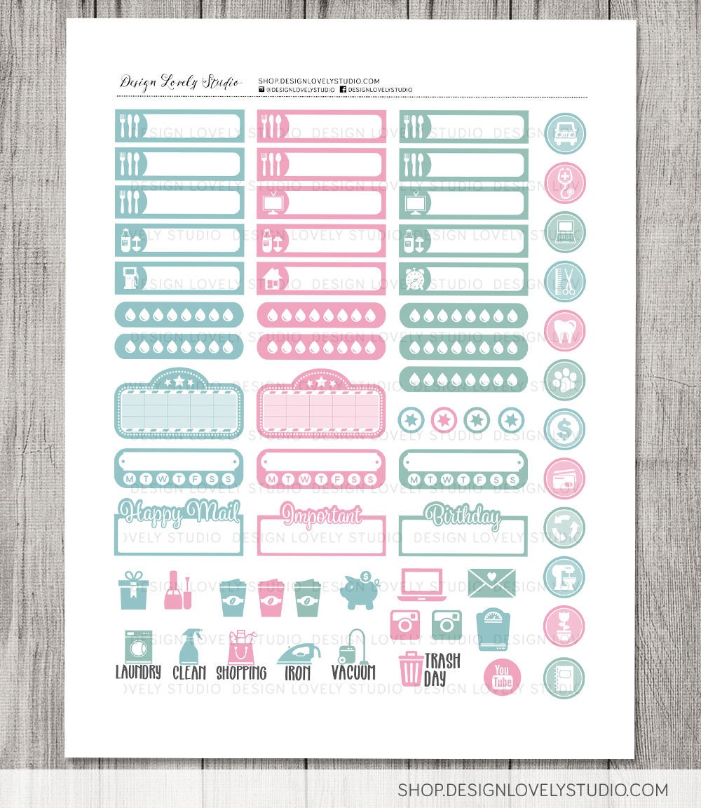 PRINTABLE Big Happy Planner Stickers Kit Floral Planner - Etsy