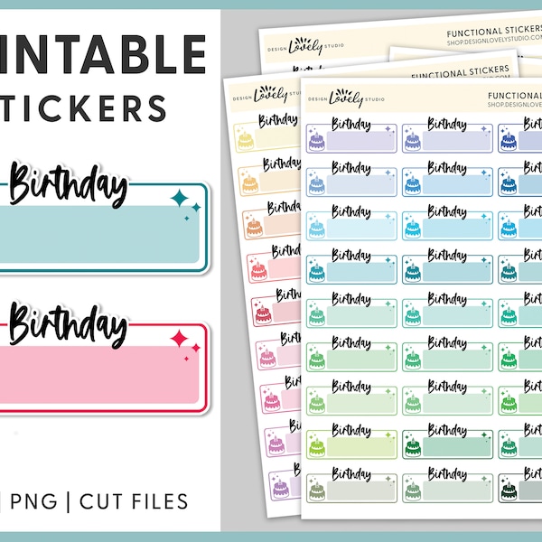 Birthday Planner Stickers - Etsy