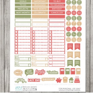 November Monthly Stickers Kit, October Monthly Planner Stickers, Fall ...