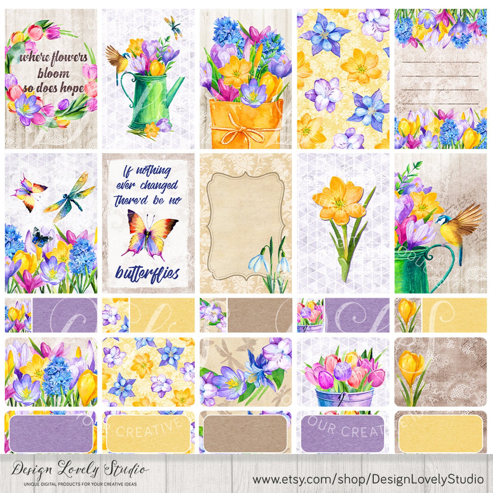 Printable FLORAL Planner Stickers Spring Floral Planner | Etsy