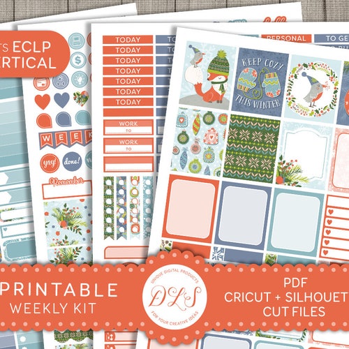 Printable Winter Planner Sticker Kit Christmas Planner - Etsy