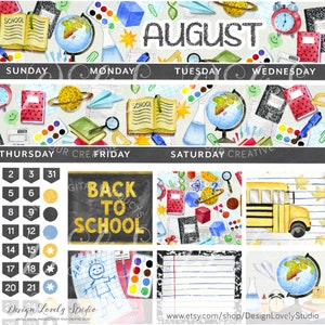 Printable Back to School Planner Stickers, Back to School Monthly Kit ...