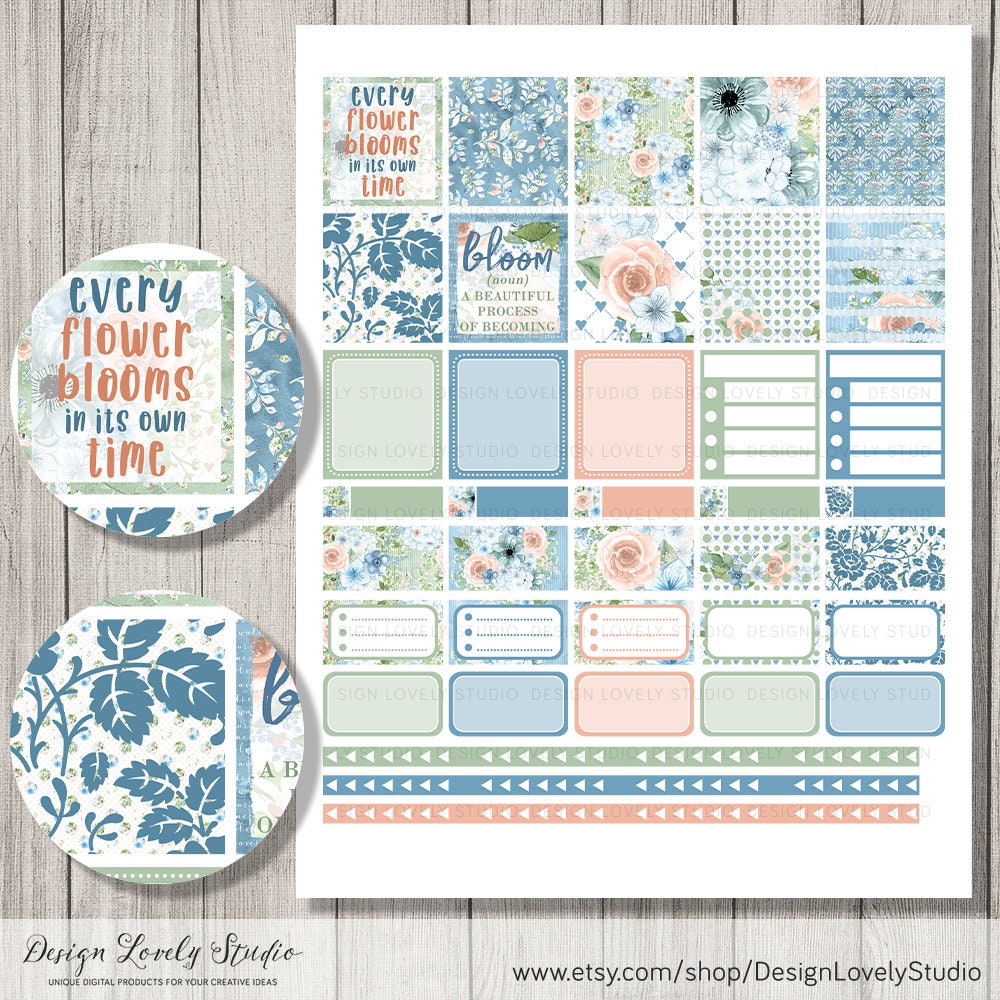 FLORAL Planner Stickers Spring Floral Planner Stickers - Etsy