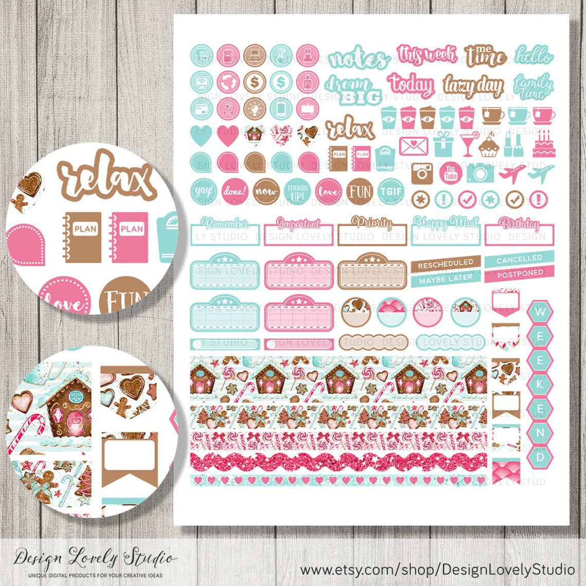 Printable CHRISTMAS Planner Stickers Kit Christmas Weekly - Etsy