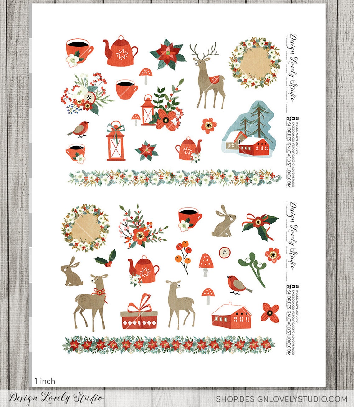 Printable Christmas Planner Stickers Christmas Scrapbook - Etsy