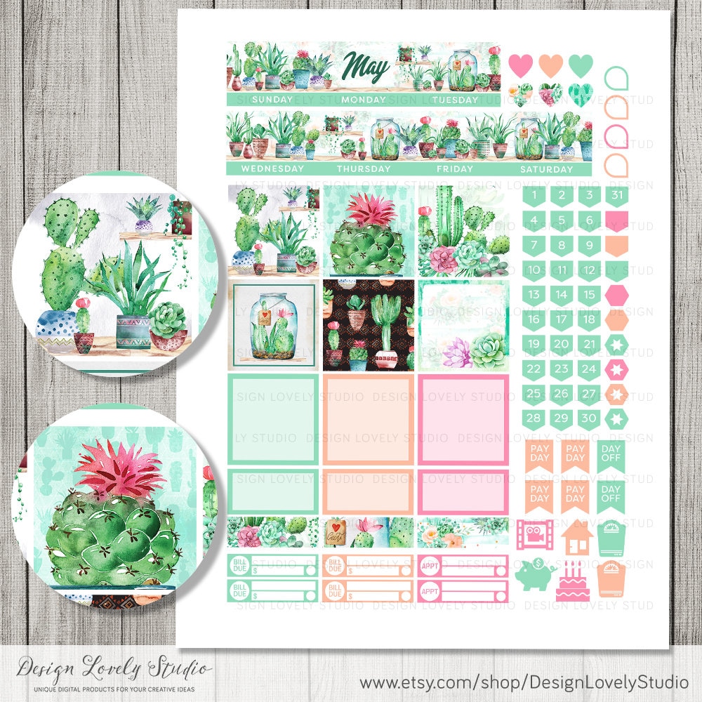 Printable MAY Planner Stickers Kit Happy Planner MAY Monthly - Etsy