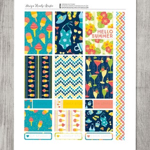 SUMMER Planner Stickers Kit, Printable Planner Stickers, Big Happy ...
