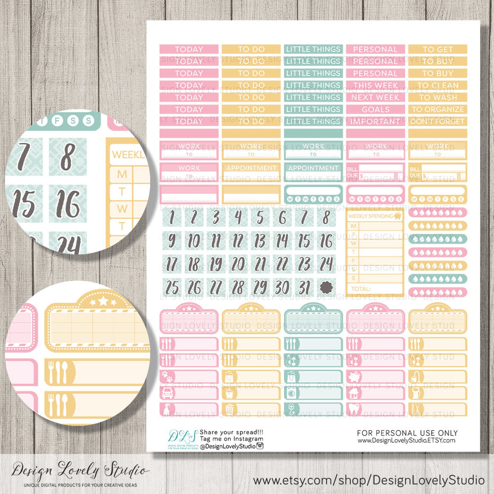EASTER Planner Stickers Printable Kit, Printable Happy Planner Easter ...