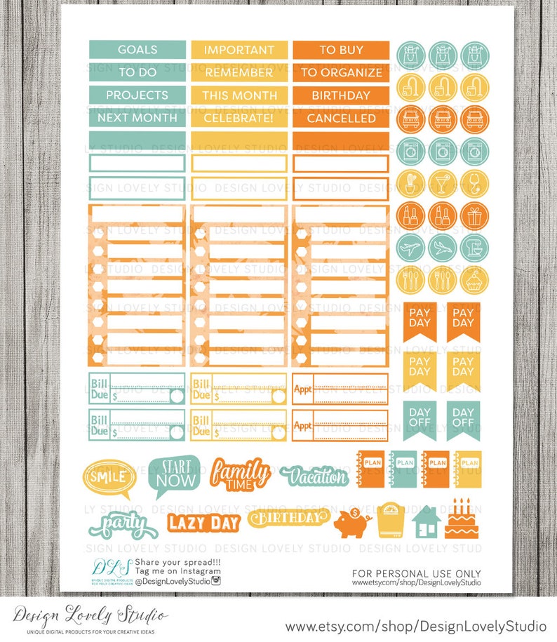 Big Happy Planner Fall Monthly Stickers Kit, Fall Monthly Kit Printable ...