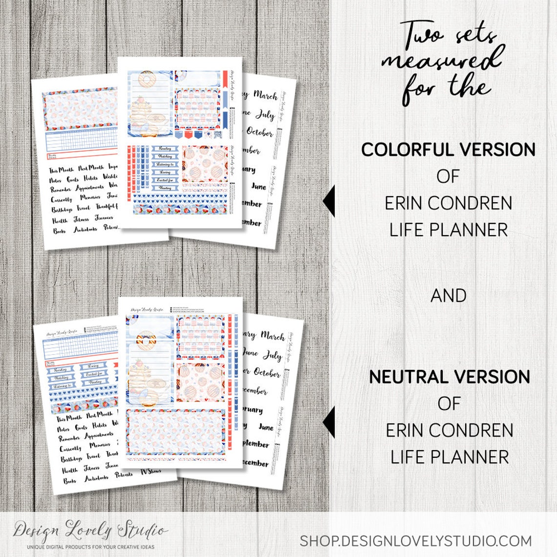 PRINTABLE July Notes Page Stickers Kit Erin Condren July - Etsy