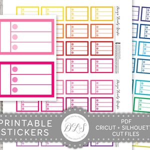 Printable Checklist Stickers Half Box Checklist Planner - Etsy