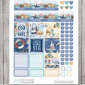 Big Happy Planner PRINTABLE Monthly Stickers, Summer Monthly Kit, Beach ...