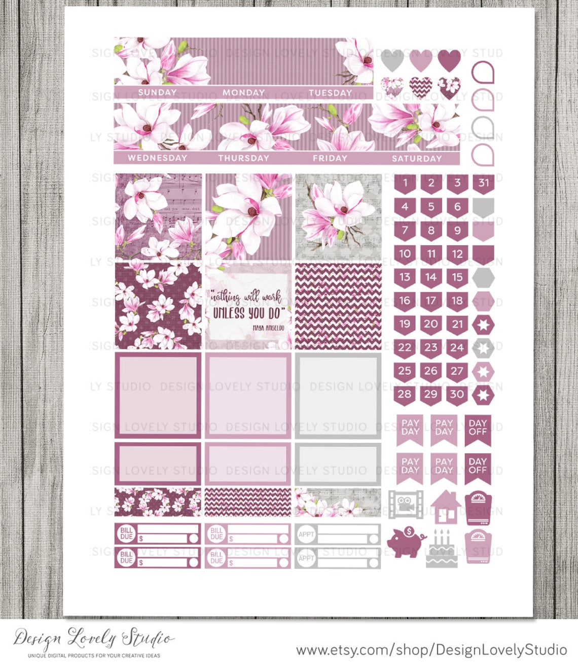 Happy Planner PRINTABLE Stickers Kit Happy Planner Monthly - Etsy