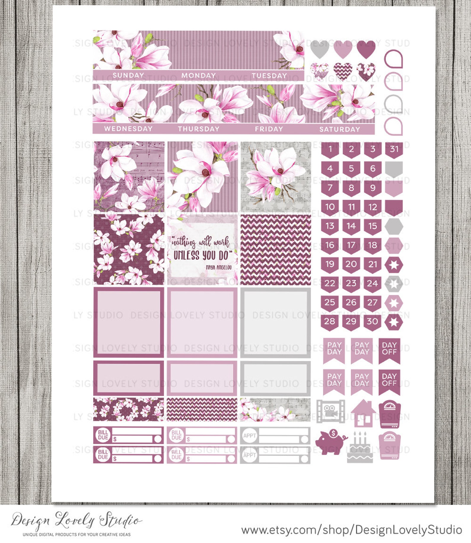 Happy Planner PRINTABLE Stickers Kit Happy Planner Monthly - Etsy