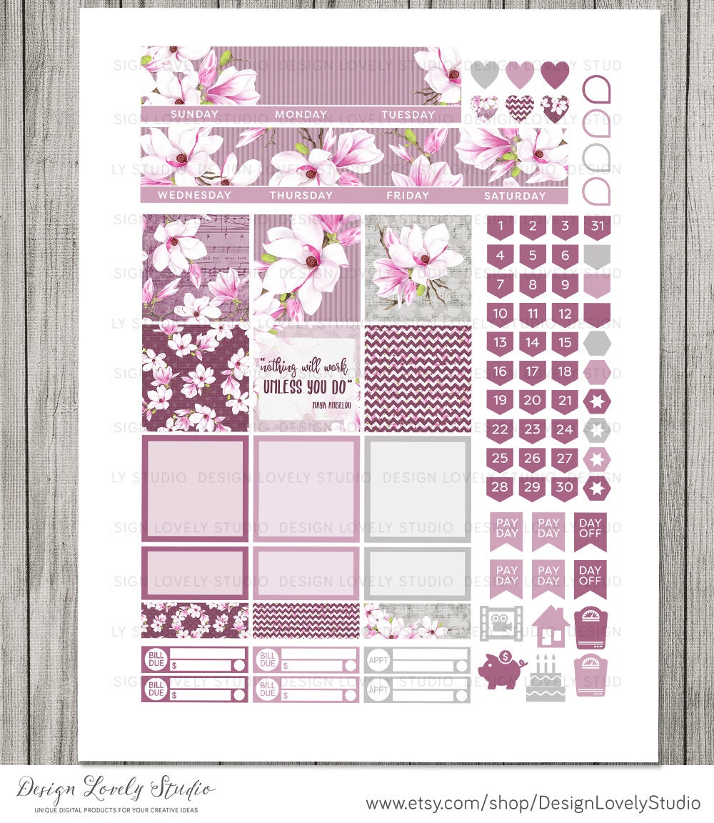 Happy Planner PRINTABLE Stickers Kit Happy Planner Monthly | Etsy