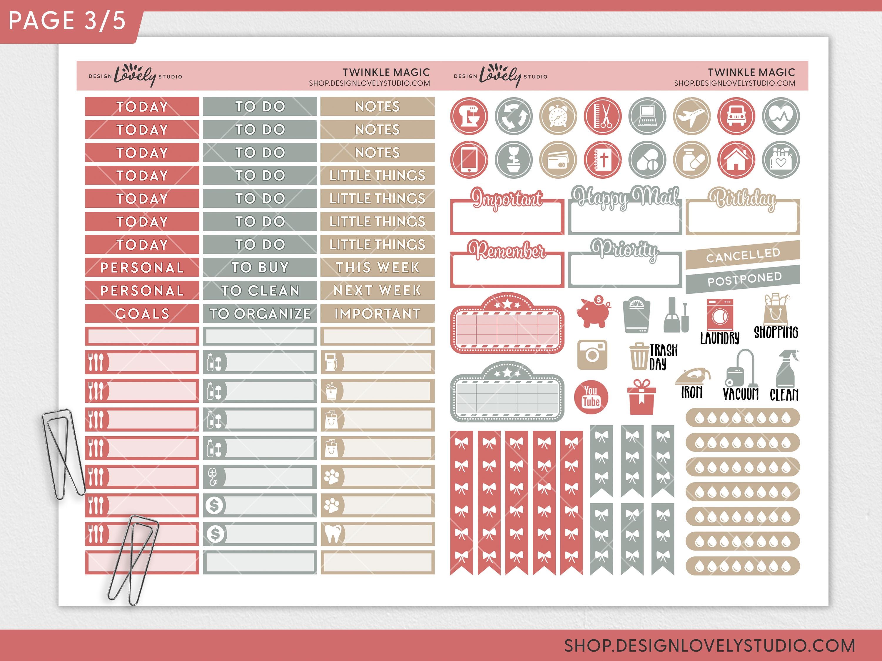 Christmas Market Printable Planner Stickers, Erin Condren Weekly ...