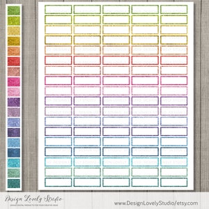 Printable Glitter Box Stickers, Glitter Label Stickers, Glitter Planner ...