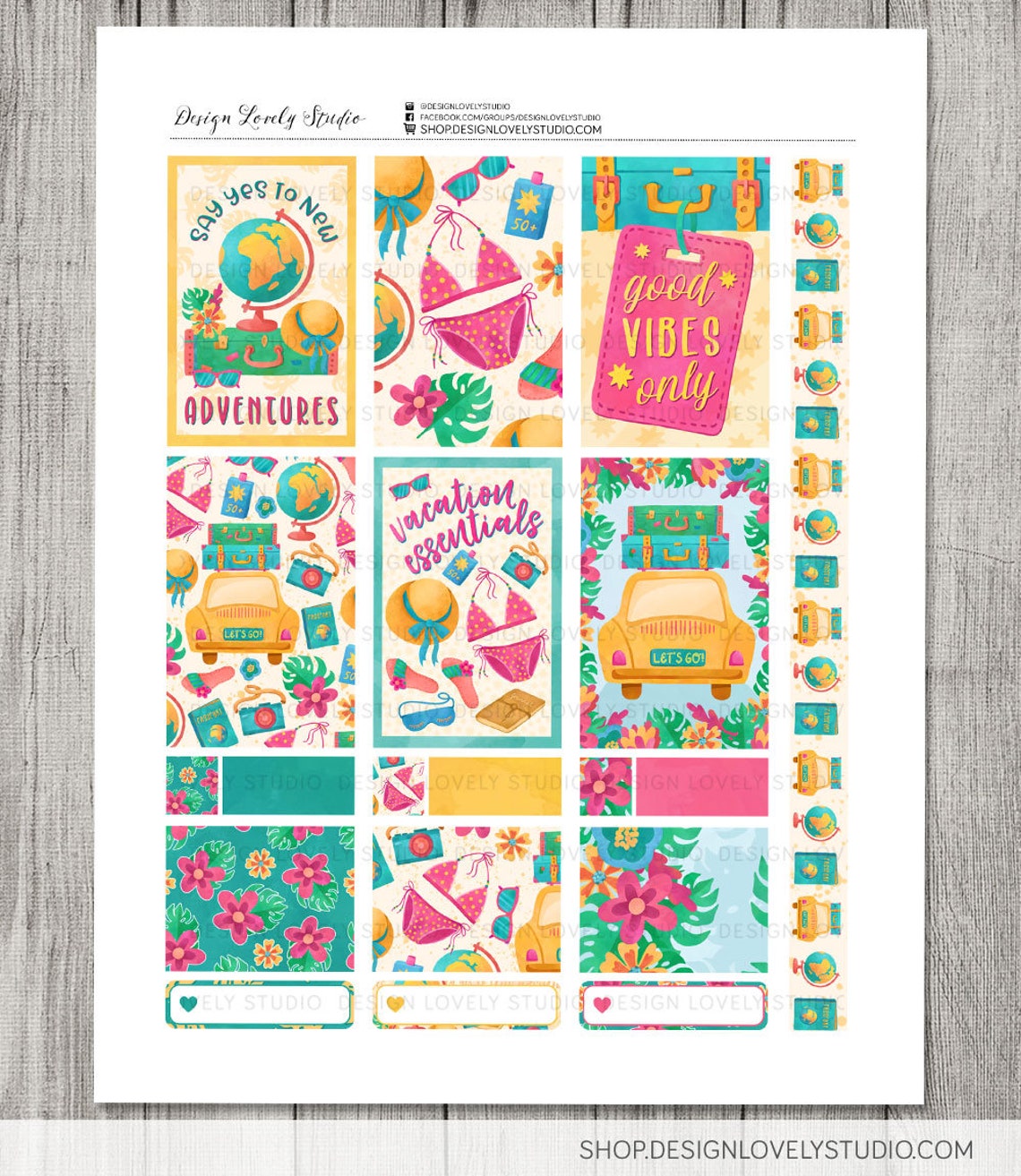 PRINTABLE Big Happy Planner Stickers Kit Summer Planner | Etsy