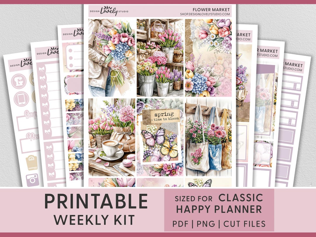 Printable Spring Planner Stickers, Happy Planner Weekly Sticker Kit ...