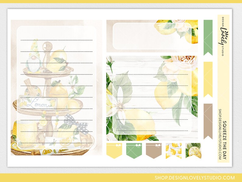 Notes Page Sticker Kit Printable Planner Stickers Monthly - Etsy
