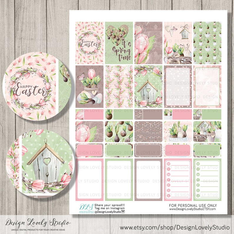 Printable Easter Planner Kit Happy Planner Easter Stickers - Etsy