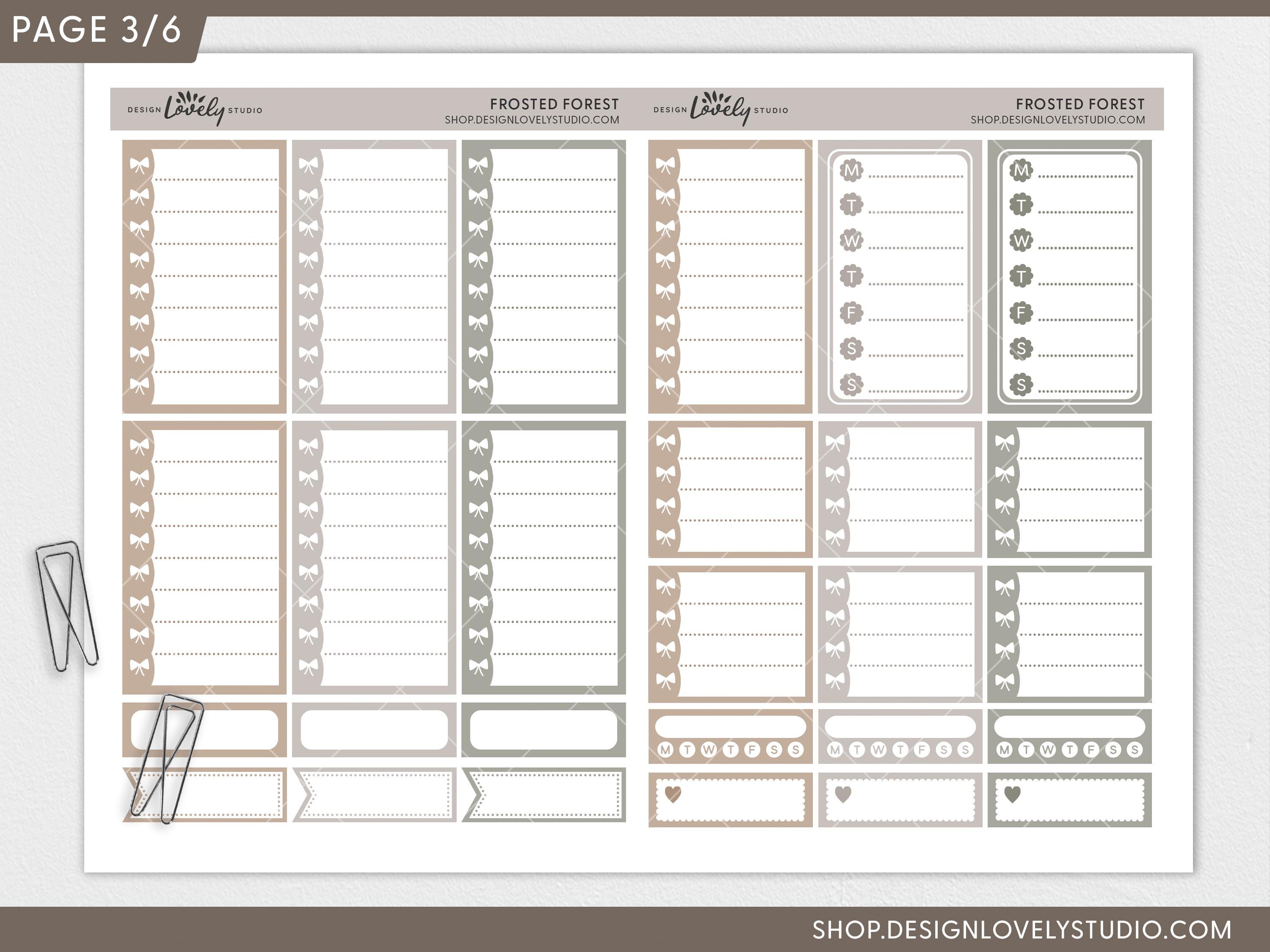 Winter Woodland Printable Planner Stickers, Weekly Planner Kit for ...