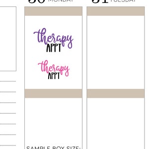 THERAPY APPT Script Planner Stickers, Therapy Appointment Printable ...