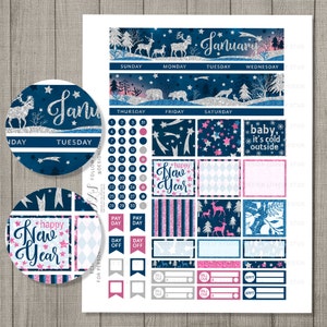 Printable January Planner Stickers, January Monthly Kit, EC January ...