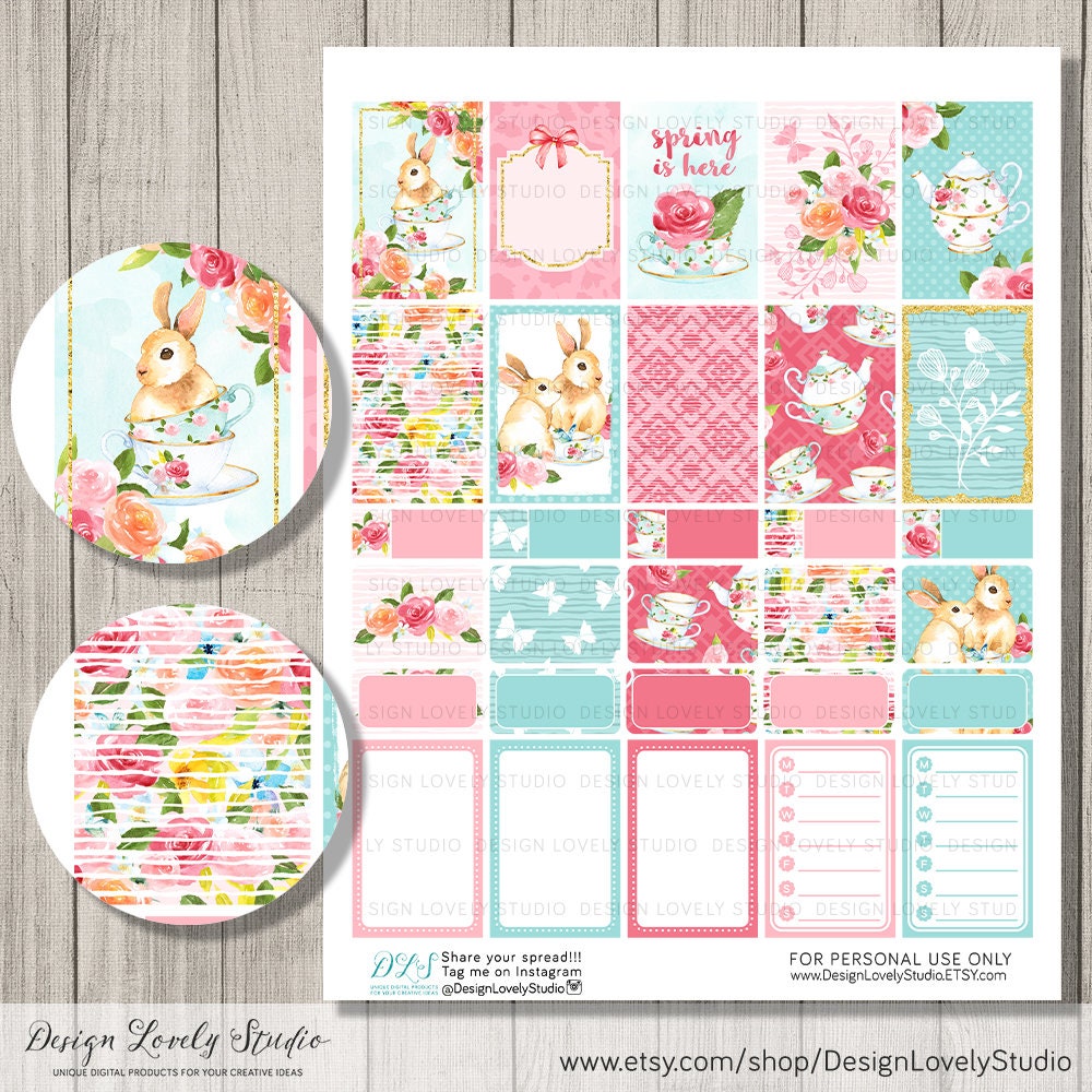 Printable EASTER Planner Stickers Spring Planner Stickers | Etsy