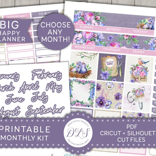 JUNE Monthly Stickers Kit Big Happy Planner Printable - Etsy