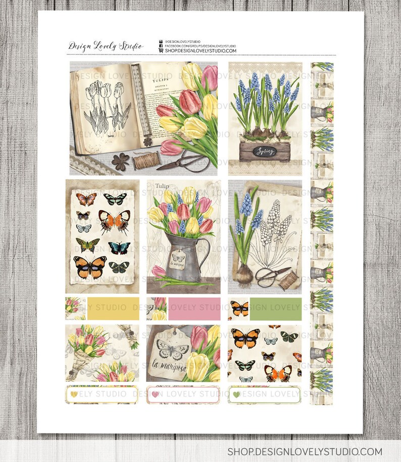 SPRING Planner Stickers Kit Printable Big Happy Planner - Etsy