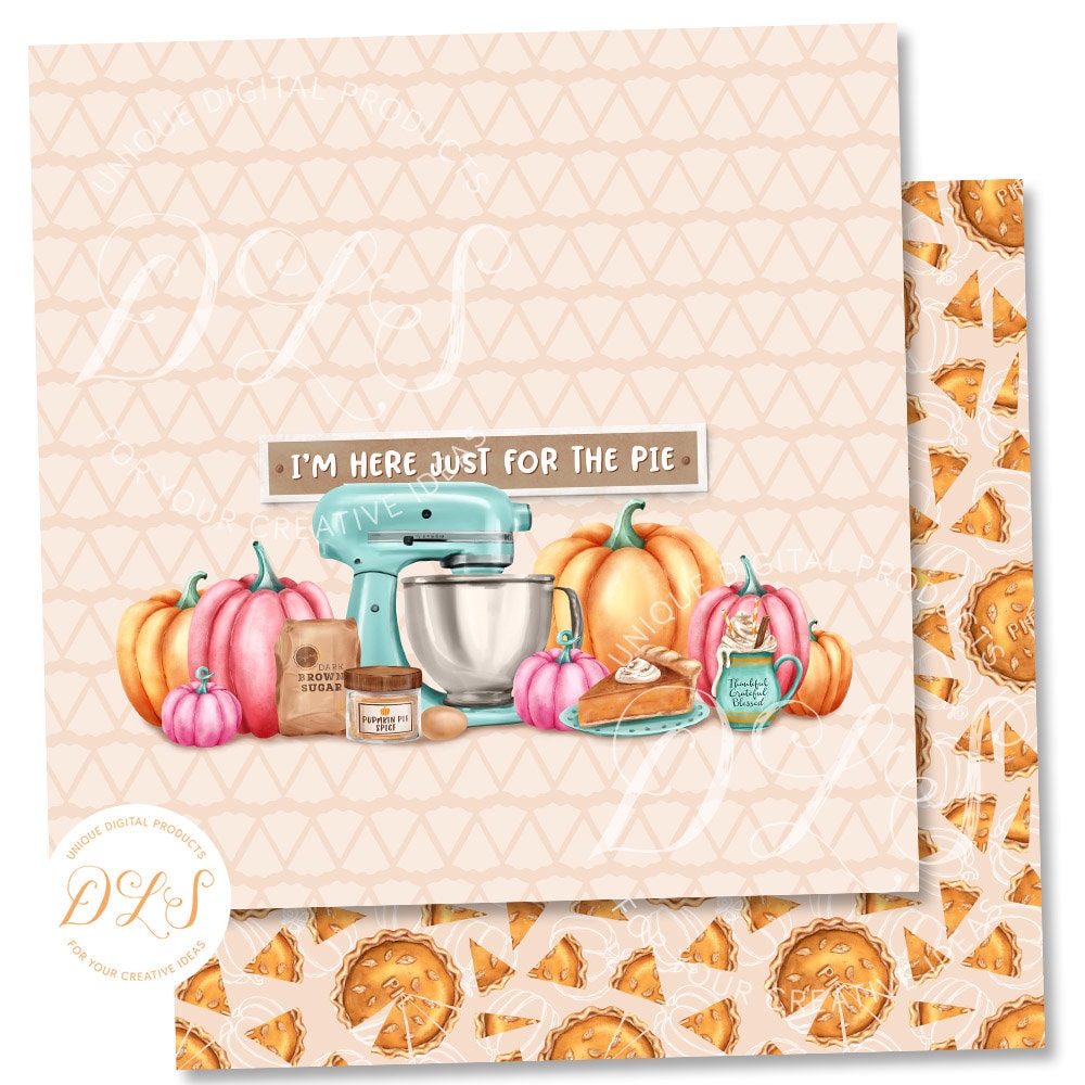 THANKSGIVING Digital Paper Pumpkin Pie Digital Paper | Etsy