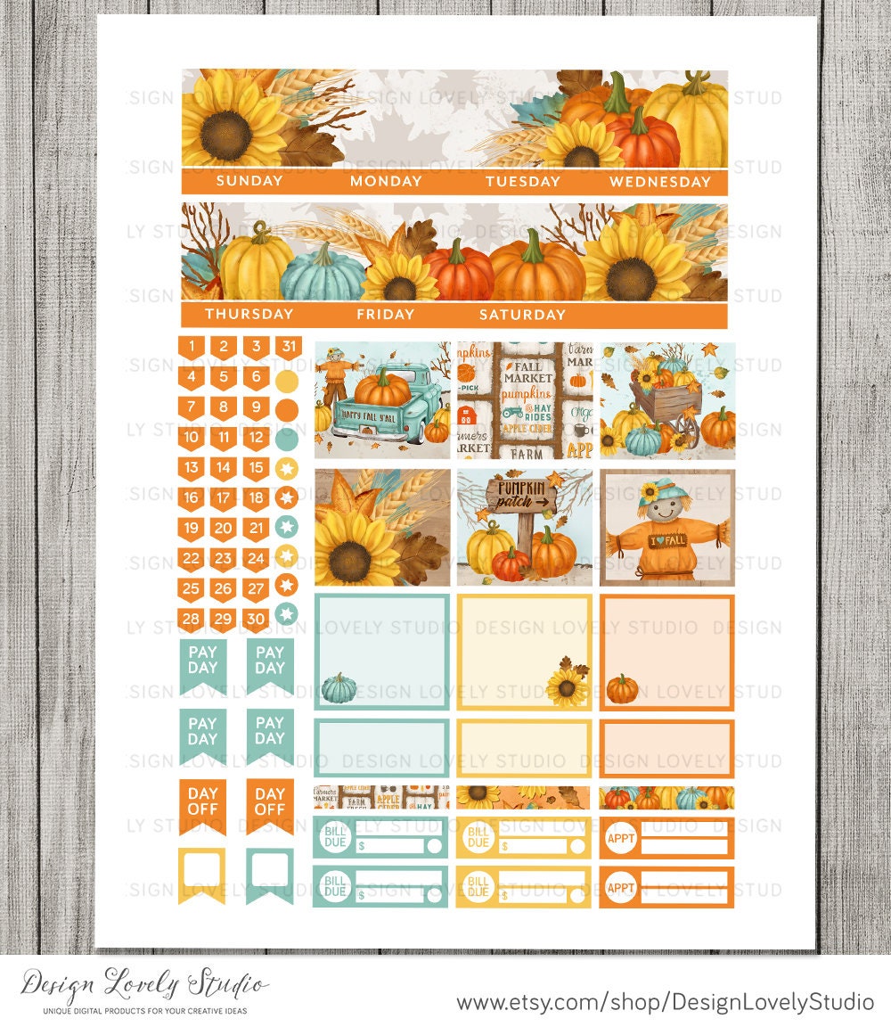 Fall Monthly Kit Printable, September Monthly Printable Kit, November ...