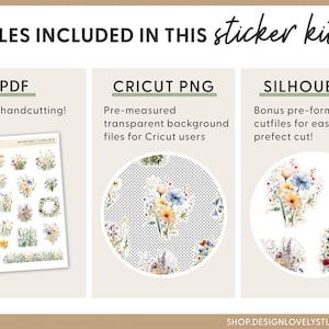 Floral Journaling Stickers, Floral Deco Stickers, Planner Stickers ...