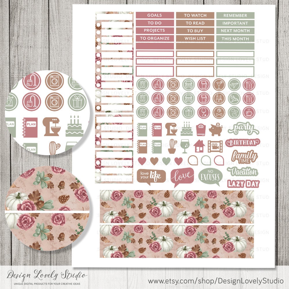 Printable November Monthly Kit November Planner Stickers Kit - Etsy