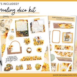 Sunflowers Planner Stickers Bundle, Monthly Stickers, Weekly Sticker ...