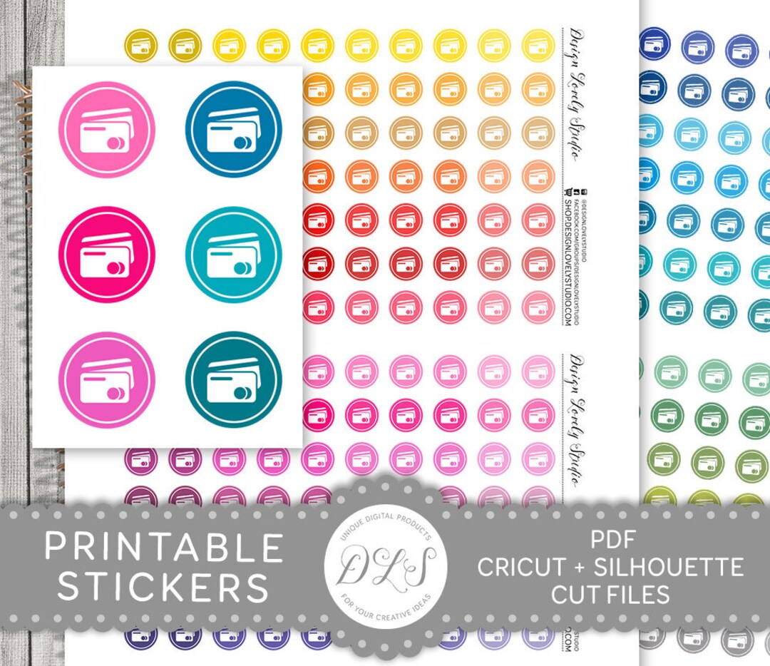 Credit Card Icon Stickers, Spending Icon Stickers, Spending Planner ...