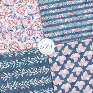 Floral Digital Paper, Roses Digital Background, Printable Paper Pack ...