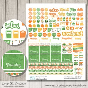 Printable St. Patrick's Day Planner Stickers, Happy Planner March ...