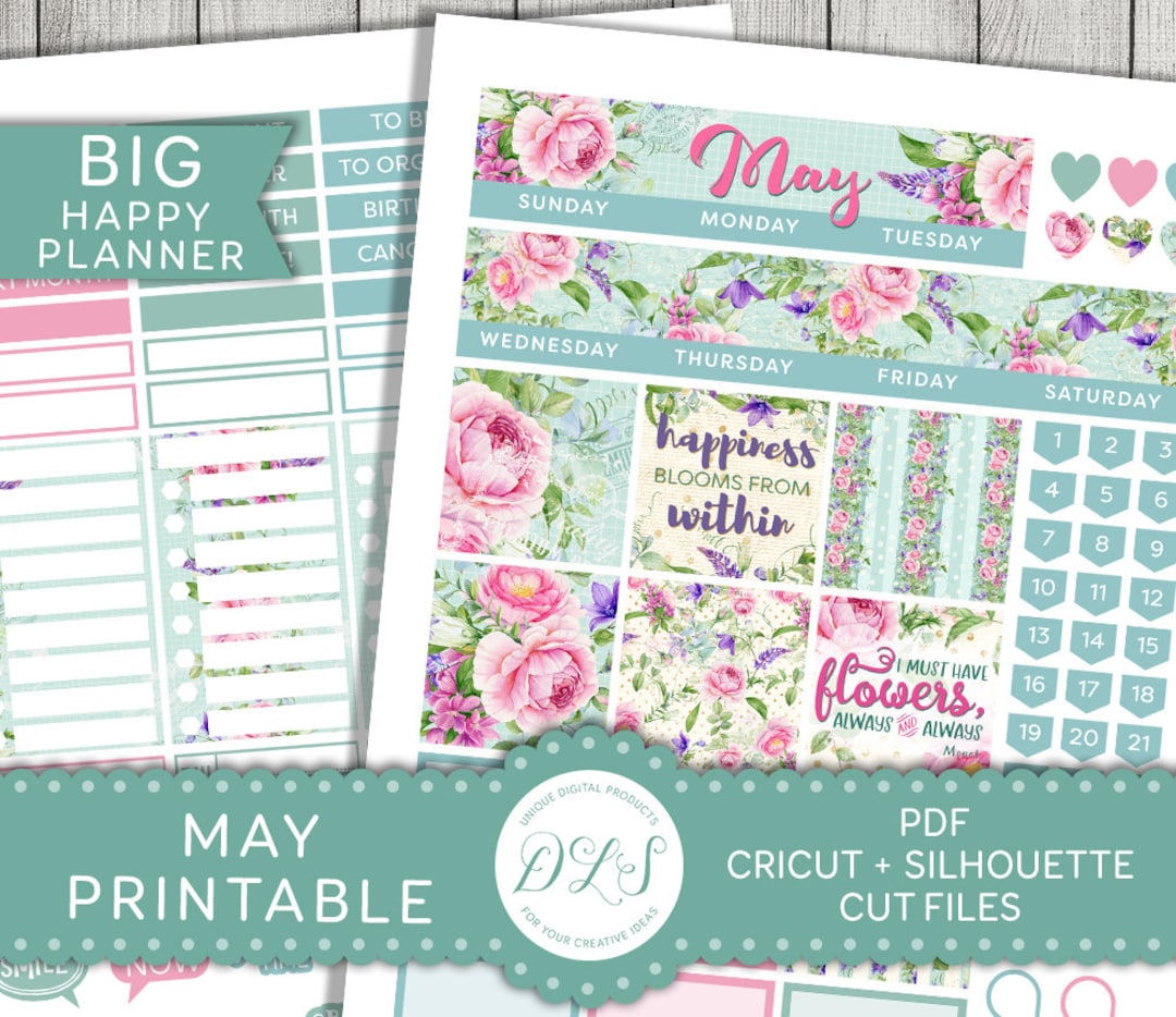 May Big Happy Planner Stickers, Printable Big Happy Planner Stickers ...