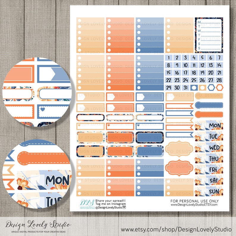 Printable Vertical Planner Stickers Floral Planner Stickers - Etsy
