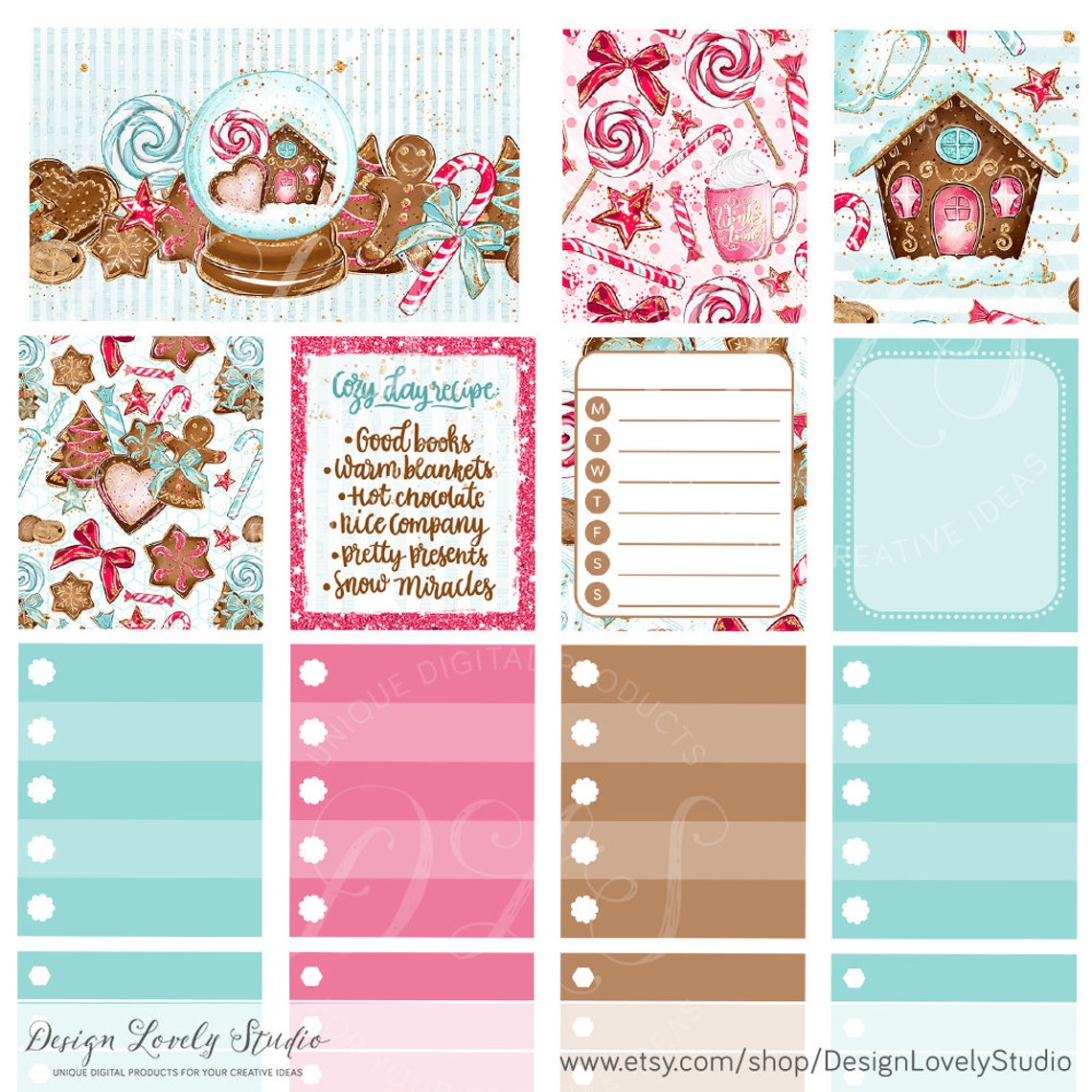 Printable CHRISTMAS Planner Stickers Kit Mini Happy Planner - Etsy