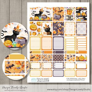 Printable HALLOWEEN Planner Stickers Kit, Fall Planner Stickers, Weekly ...